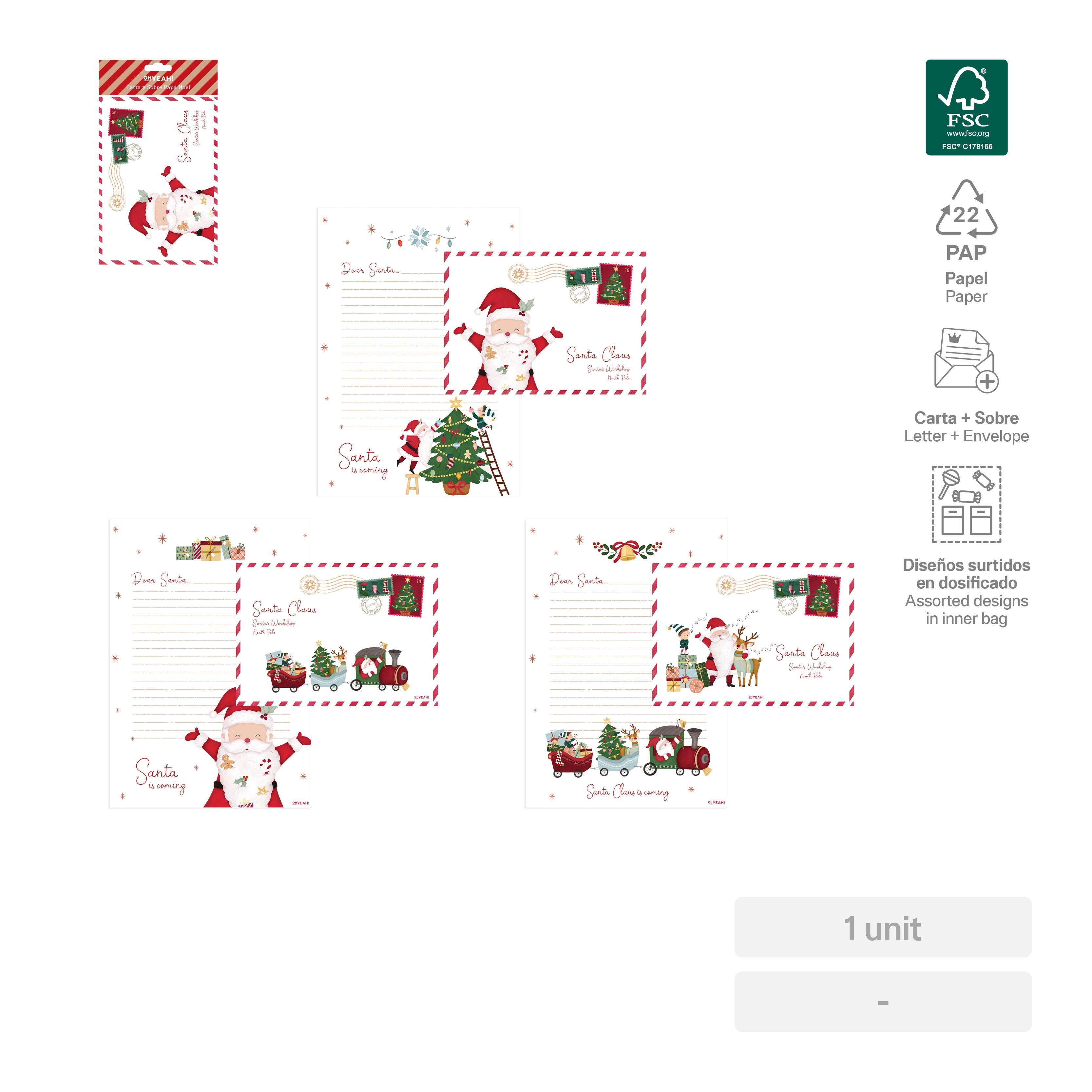 Cartas y Sobres de ¡Llega Papá Noel! – Oh Yeah! by Partylosophy