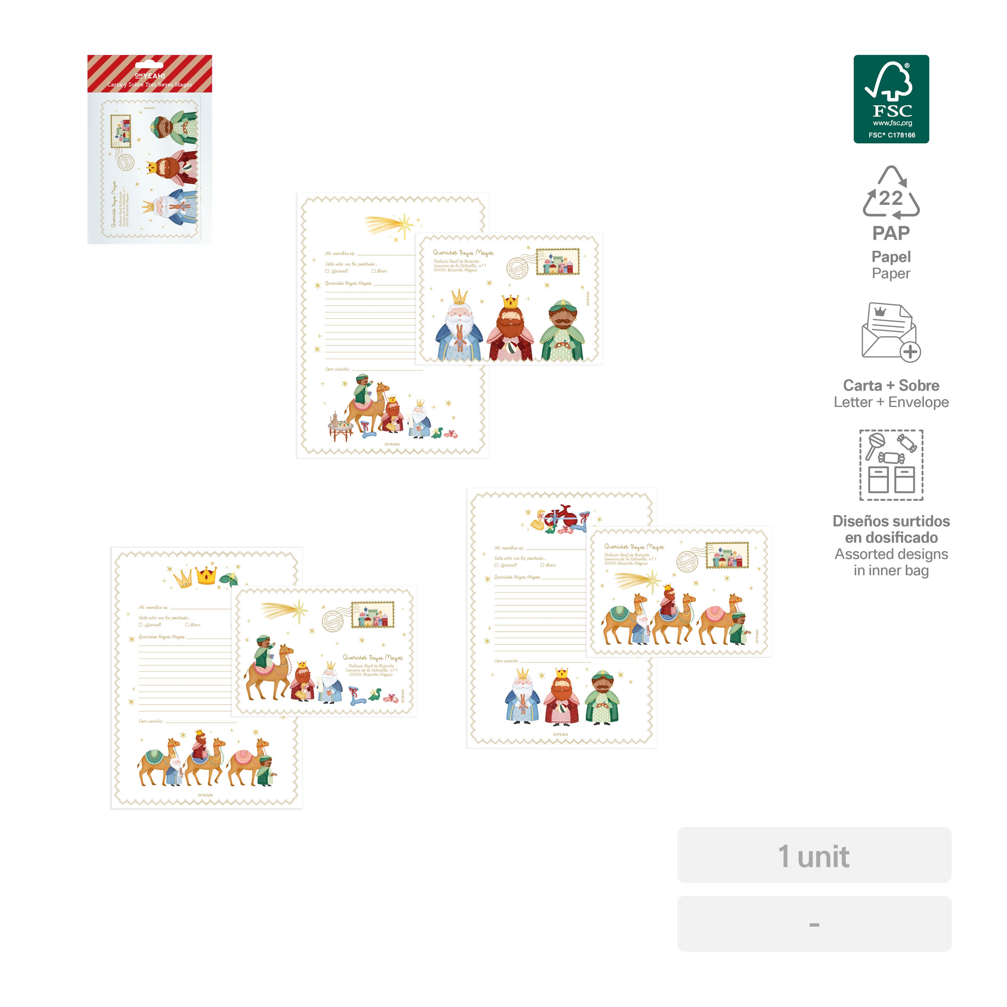 Cartas y Sobres de Petit Reyes Magos – Oh Yeah! by Partylosophy