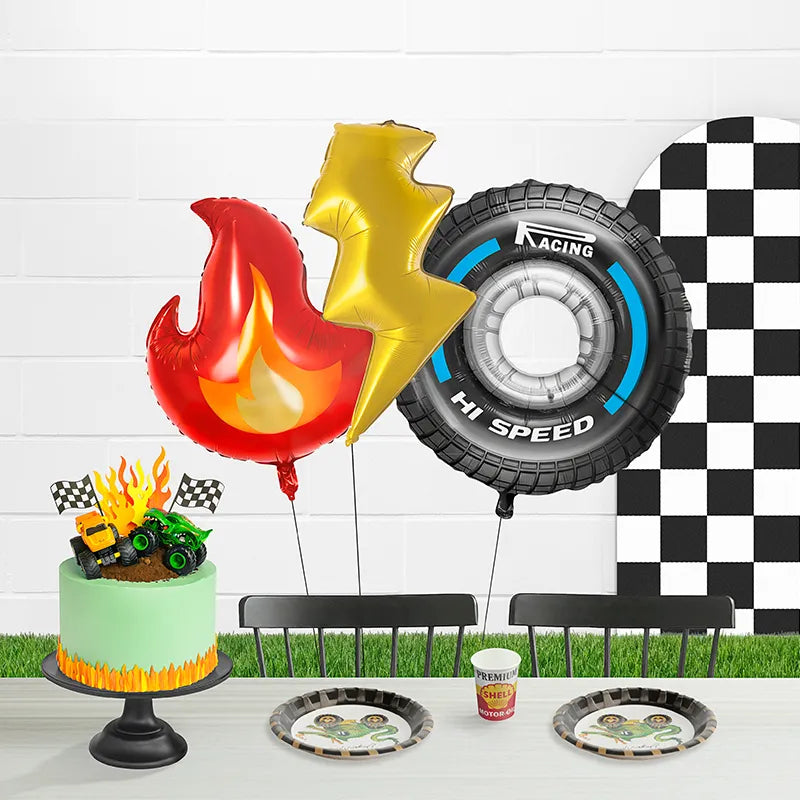 Fire Foil Balloons Set, Lightning Bolt and Dragon Monster Wheel – Oh ...