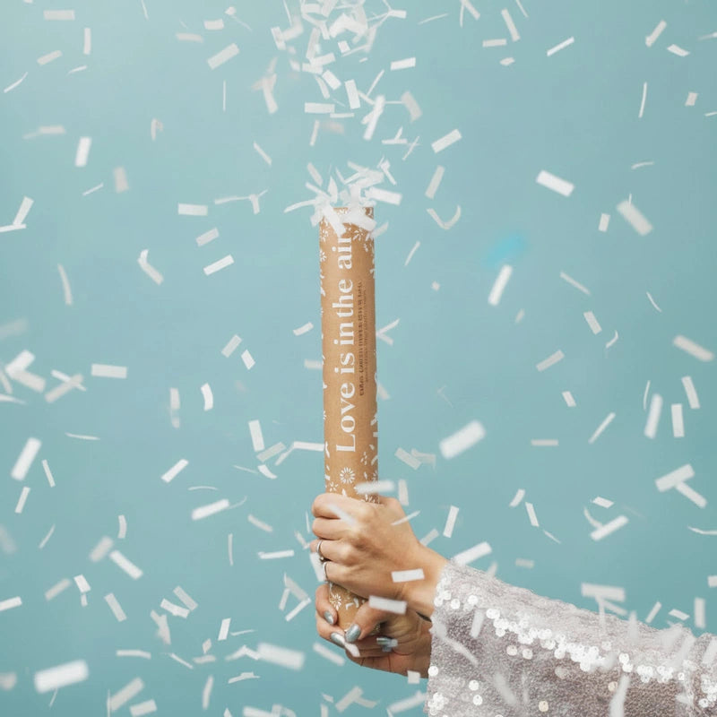 Mini Biodegradable Butterfly Confetti Cannon 15 cm White - Eco-friendly ...