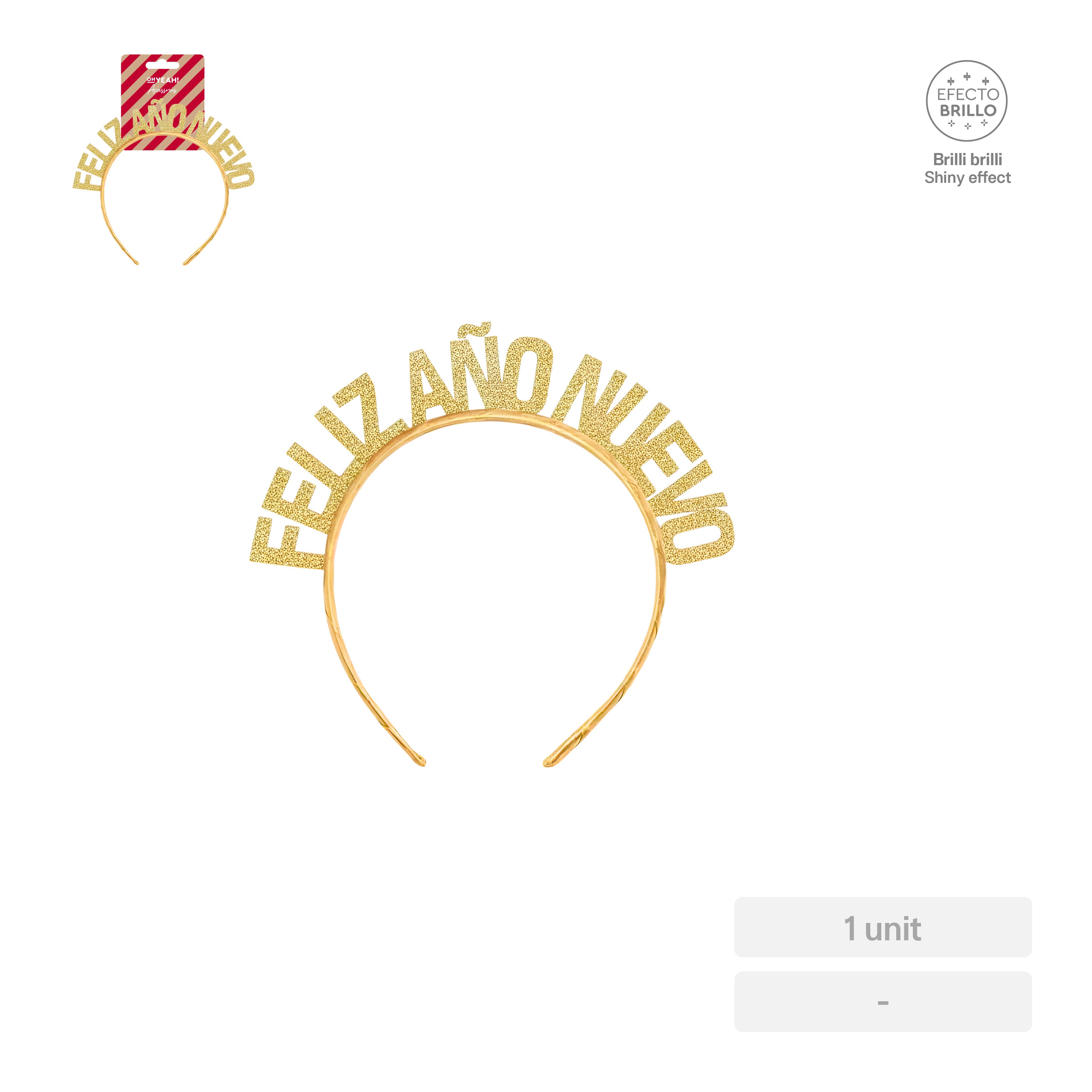 Diadema Nochevieja 'Feliz Año Nuevo' Oro (12 uds) – Oh Yeah! by ...