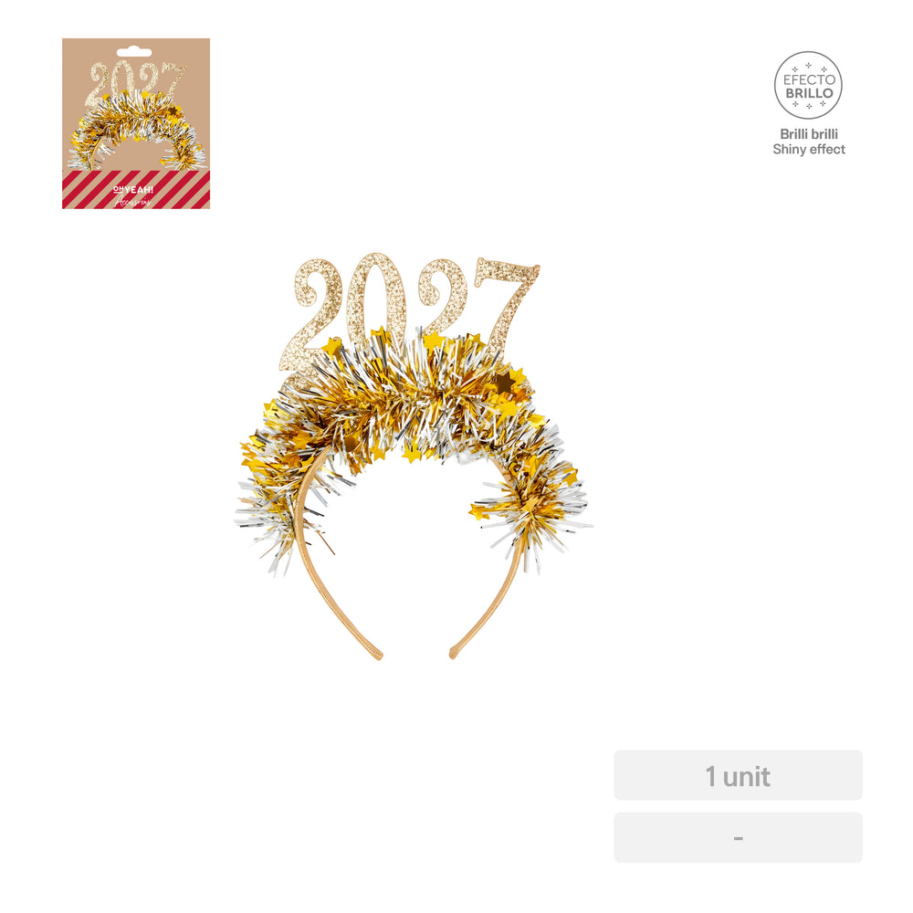 Diadema Nochevieja 2027 Oro (Caja 240 uds) – Oh Yeah! by Partylosophy