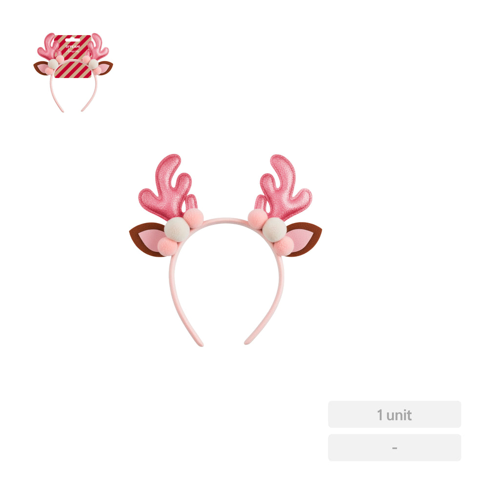 Diadema Navidad Reno Orejitas y Pompones Rosa (12 uds) – Oh Yeah! by ...