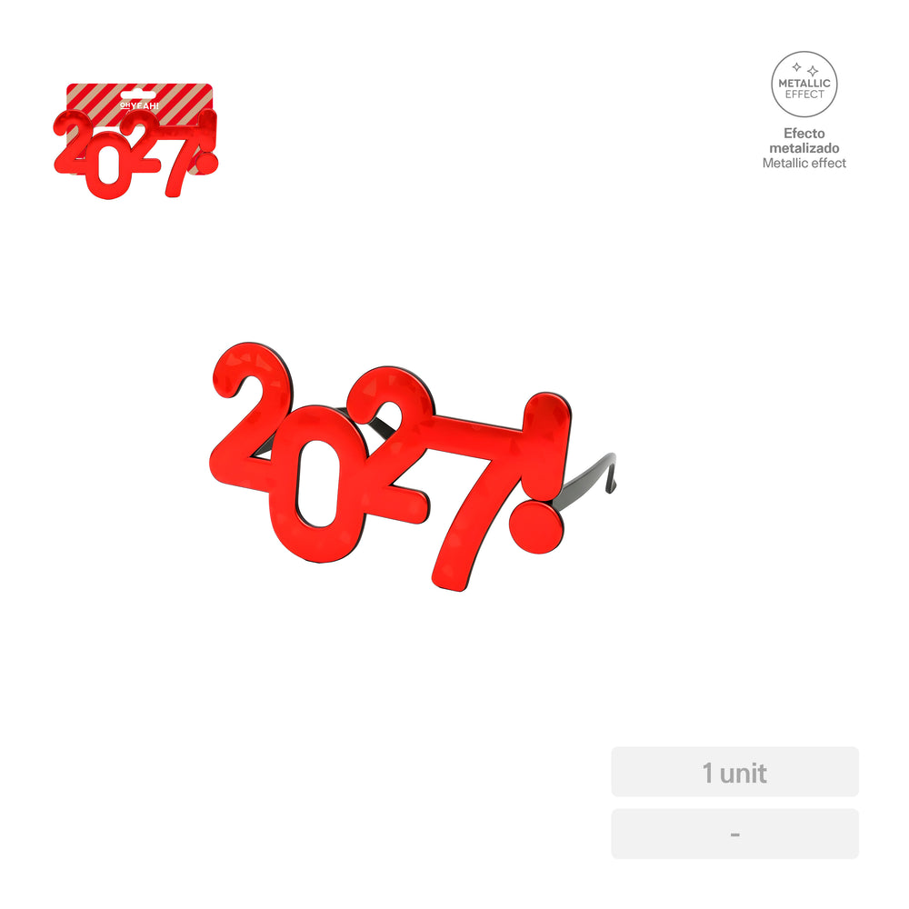Gafas 2027 Nochevieja Rojo – Oh Yeah! by Partylosophy