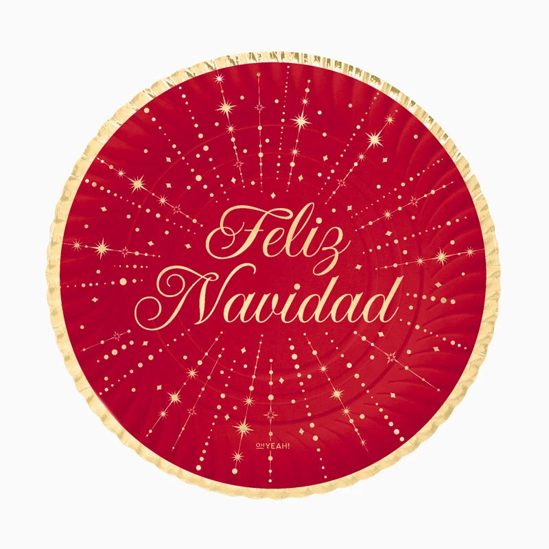 Round Cardboard Christmas Tray Ø 30 cm Merry Christmas Red - Perfect ...