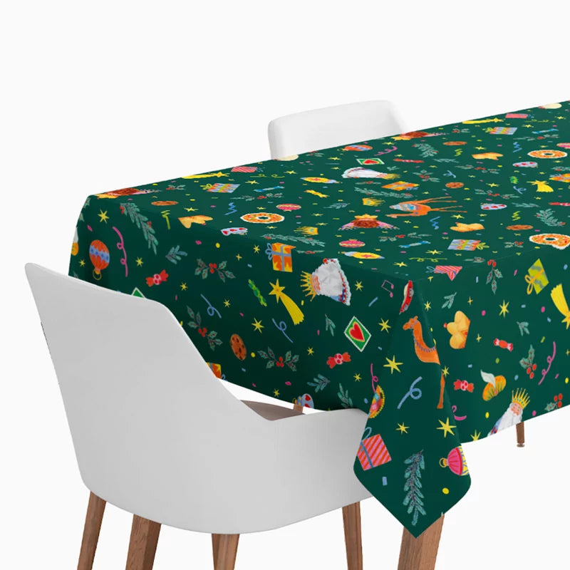 Christmas Paper Tablecloth Roll 1.20 x 5 m Three Kings Night Green – Oh ...