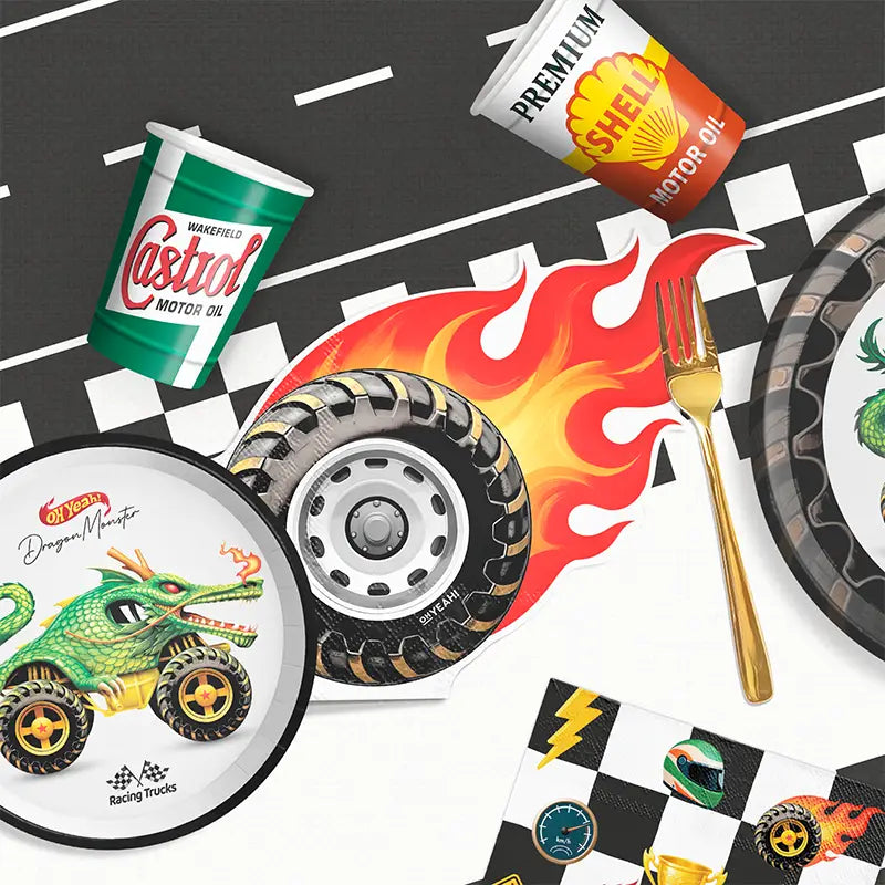 Flat Cardboard Plate Ø 23 cm Dragon Monster – Oh Yeah! by Partylosophy