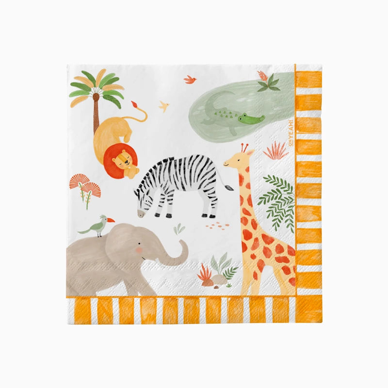 Zebra Shape Paper Napkins for Safari Theme Party – Oh Yeah! by Partylosophy