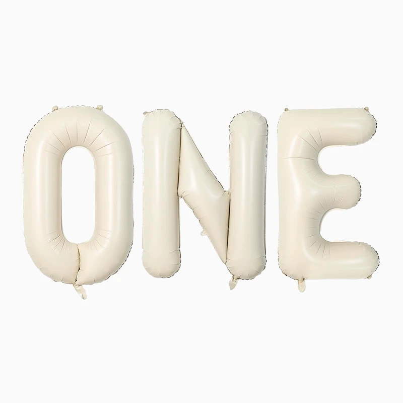 Globo Letras Foil 'ONE' Crema - Decoración Sofisticada para Fiestas ...