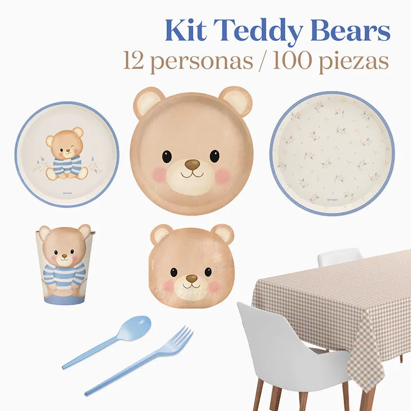 Premium Table Kit 12 People Baby Blue Bear – Oh Yeah!