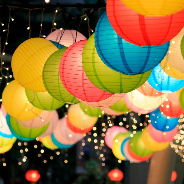 Medium Paper Sphere Lamp Ø 35 cm Blue - Perfect decoration for parties – Oh Yeah! by Partylosophy