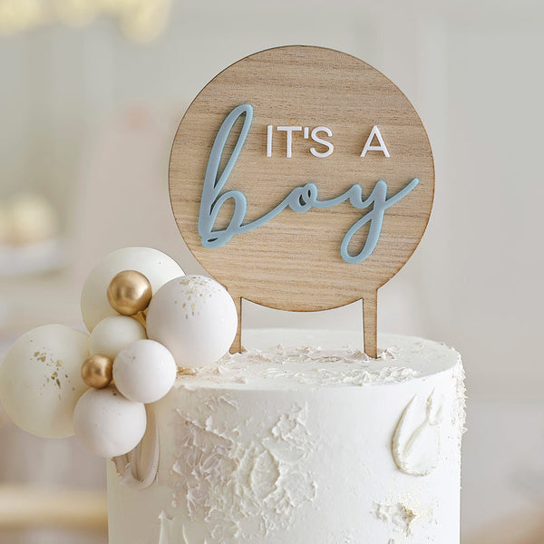 Topper Wood Cake "sttis a boy" per celebrazioni speciali – Oh Yeah! by ...