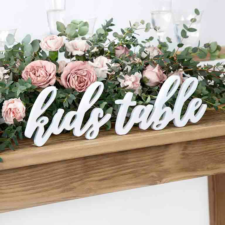Letrero caligrafía 'kids table' – Oh Yeah! by Partylosophy