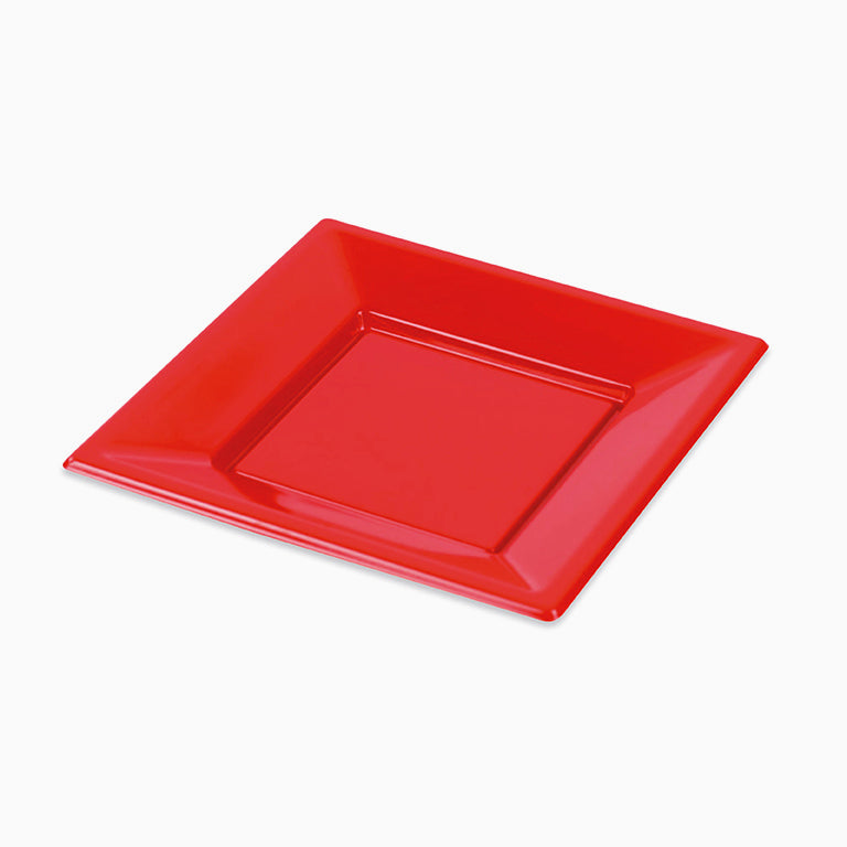 Square plastic dish 23 x 23 cm red for parties and celebrations – Oh ...