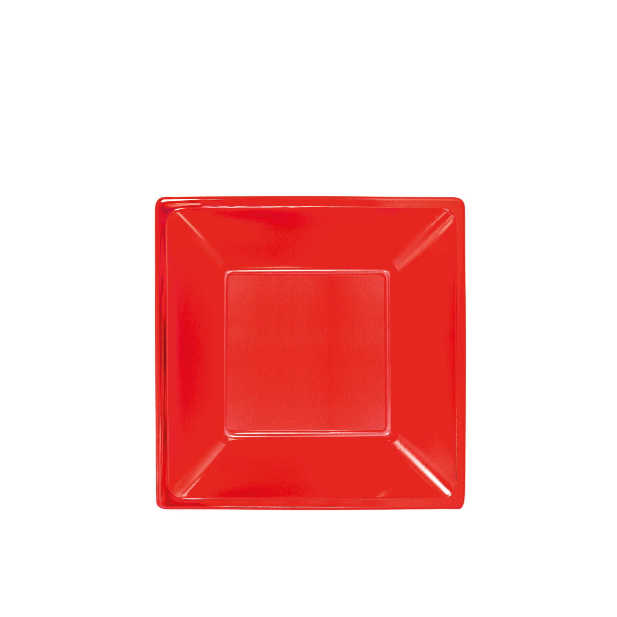 Square deep plastic dish 17 x 17 cm metallic red - ideal for parties ...