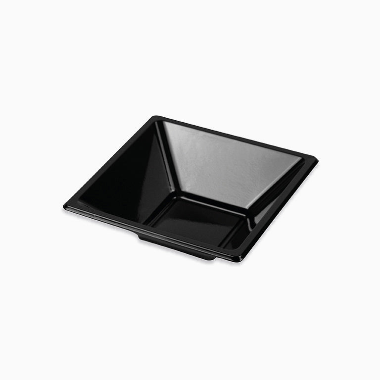 Square deep plastic dish 17 x 17 cm black for parties and celebrations ...
