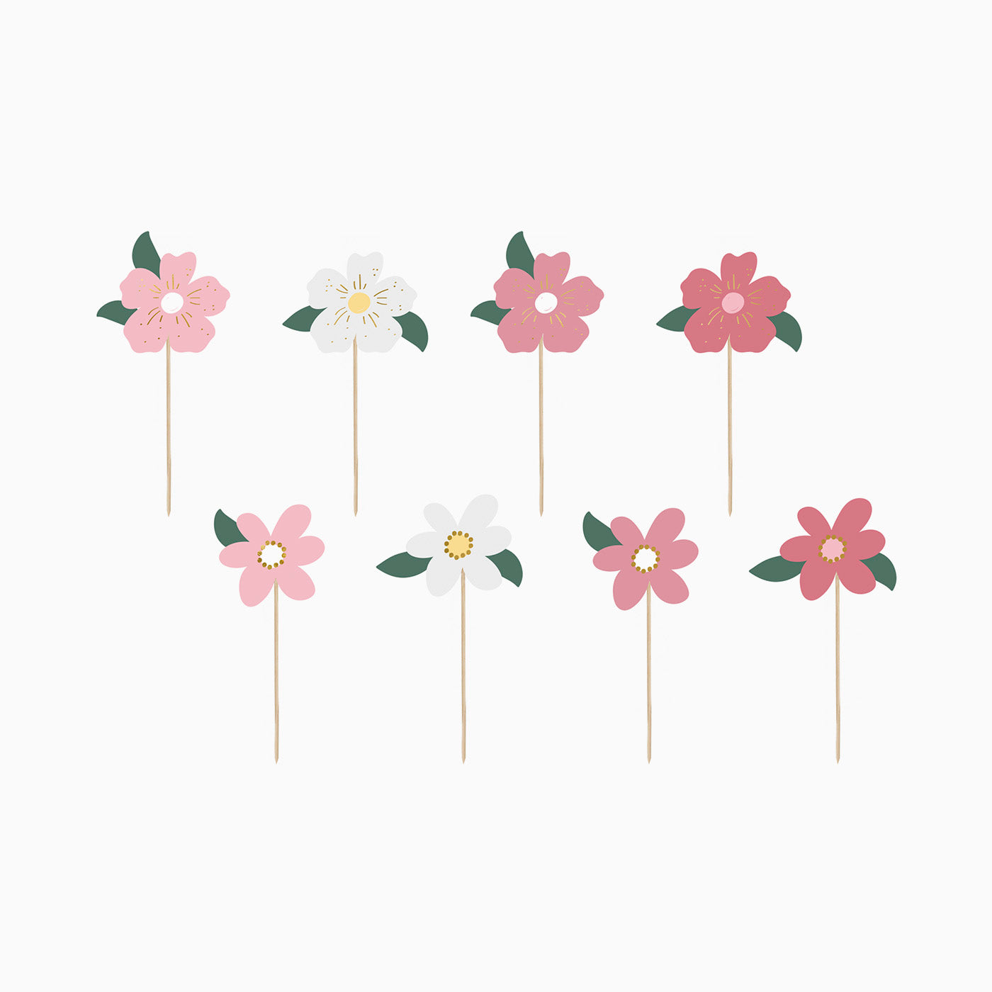 Topper Tarta Flores Rosa - Pack de 8 Cake Toppers Elegantes – Oh Yeah ...
