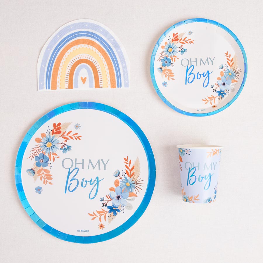 Kit Deco Mesa Basic Baby Shower Azul Oh Yeah! by Partylosophy