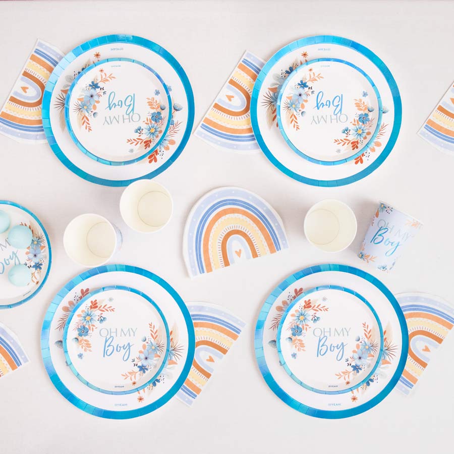Kit Deco Mesa Basic Baby Shower Azul Oh Yeah! by Partylosophy
