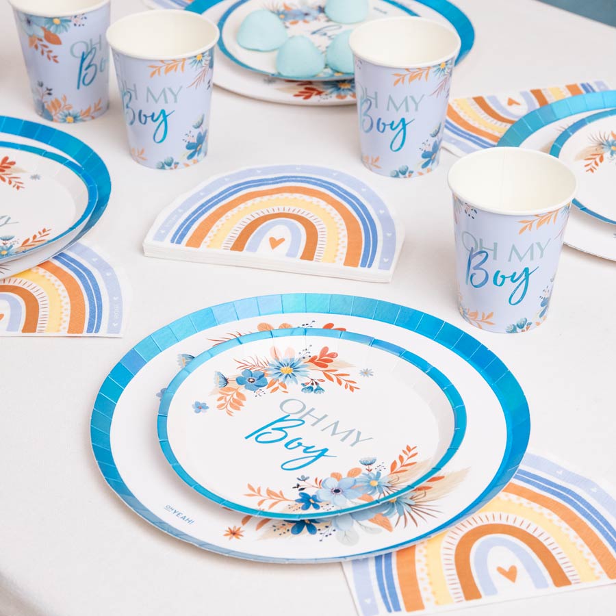 Kit Deco Mesa Basic Baby Shower Azul Oh Yeah! by Partylosophy