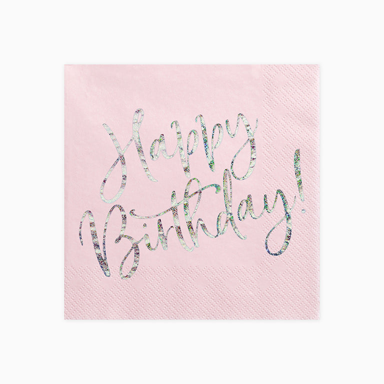 Papel napkins "Happy Birthday" Rosa – Oh Yeah! by Partylosophy